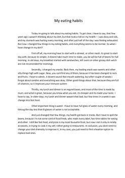 My Eating Habits Essay