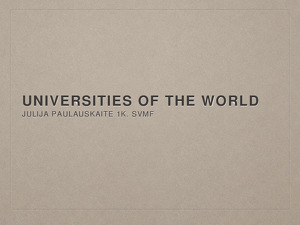 World Universities Presentation PPT