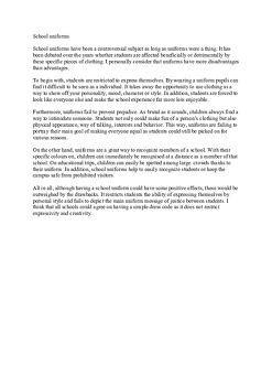Opinion Essay: School Uniforms